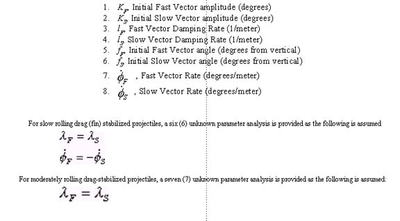 Linear Theory Used in the Yaw Card Analysis